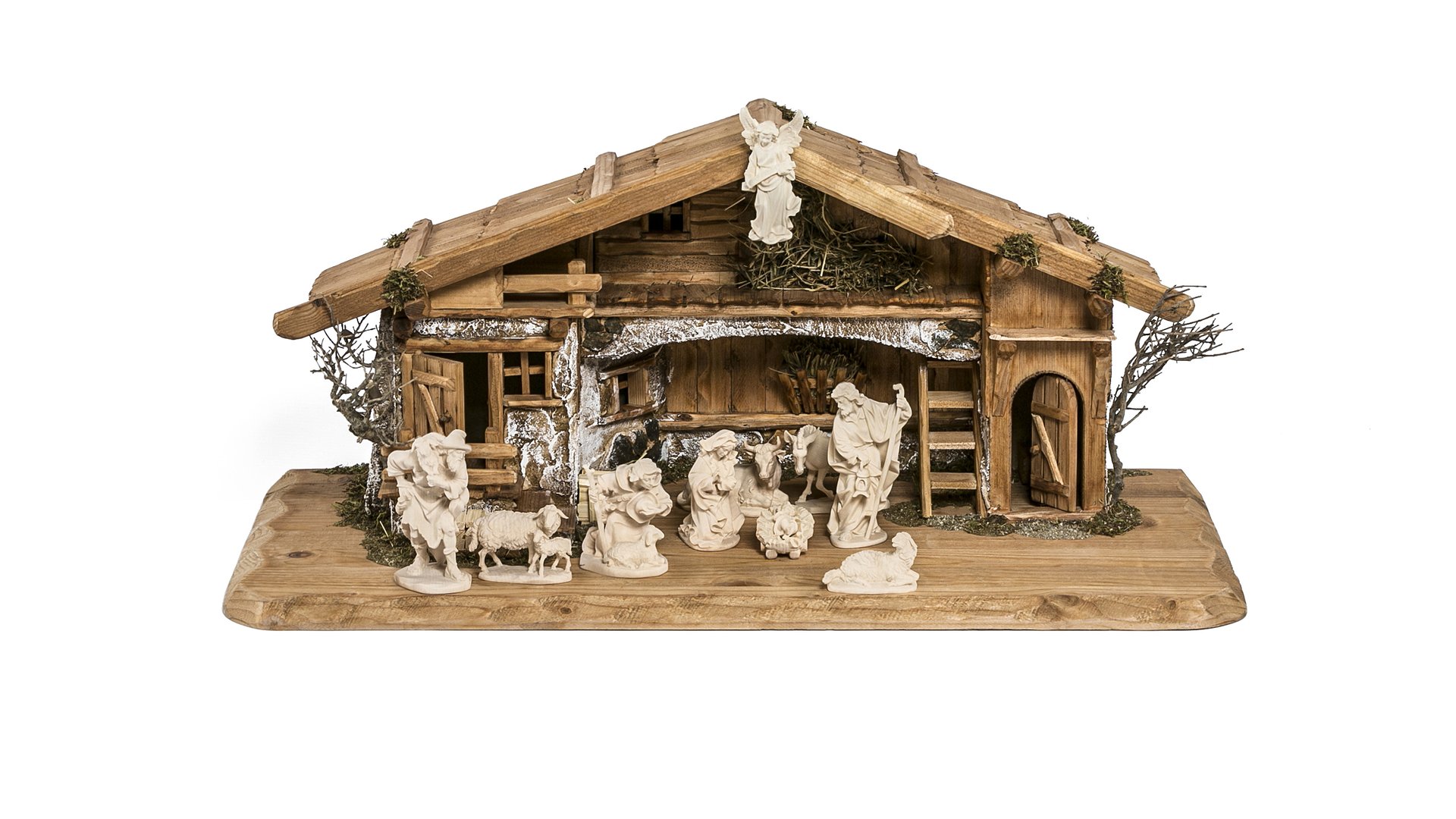 Set 10-teilig mit Krippenstall - Alpenkrippe