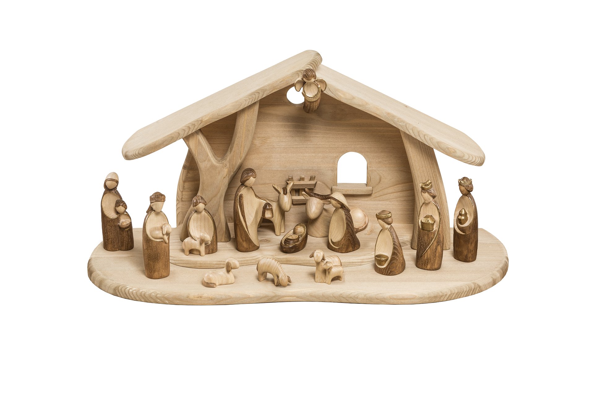 Set 15 pieces with Nativity Stable simple