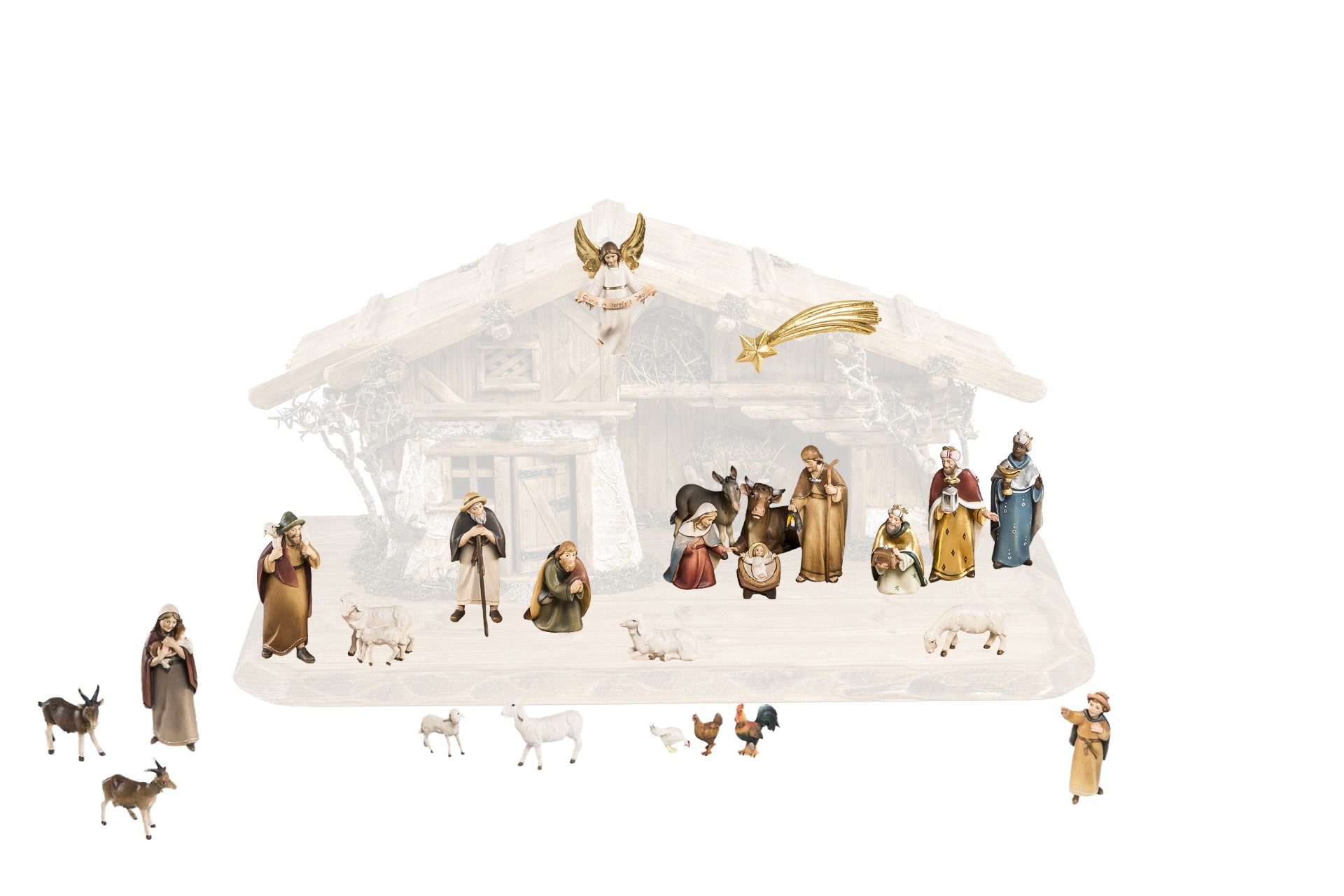 Set 25-teilig - Lignoma-Krippe Alpenländisch