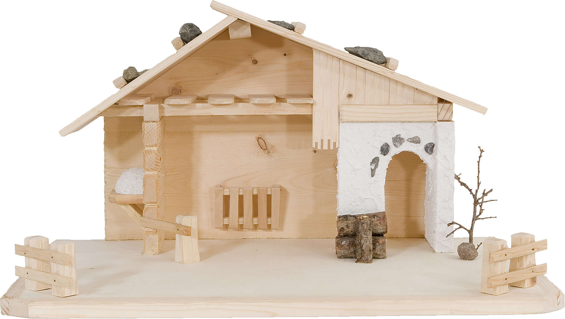 Krippenstall "La Tambra" aus Holz für Ihre Weihnachtskrippe