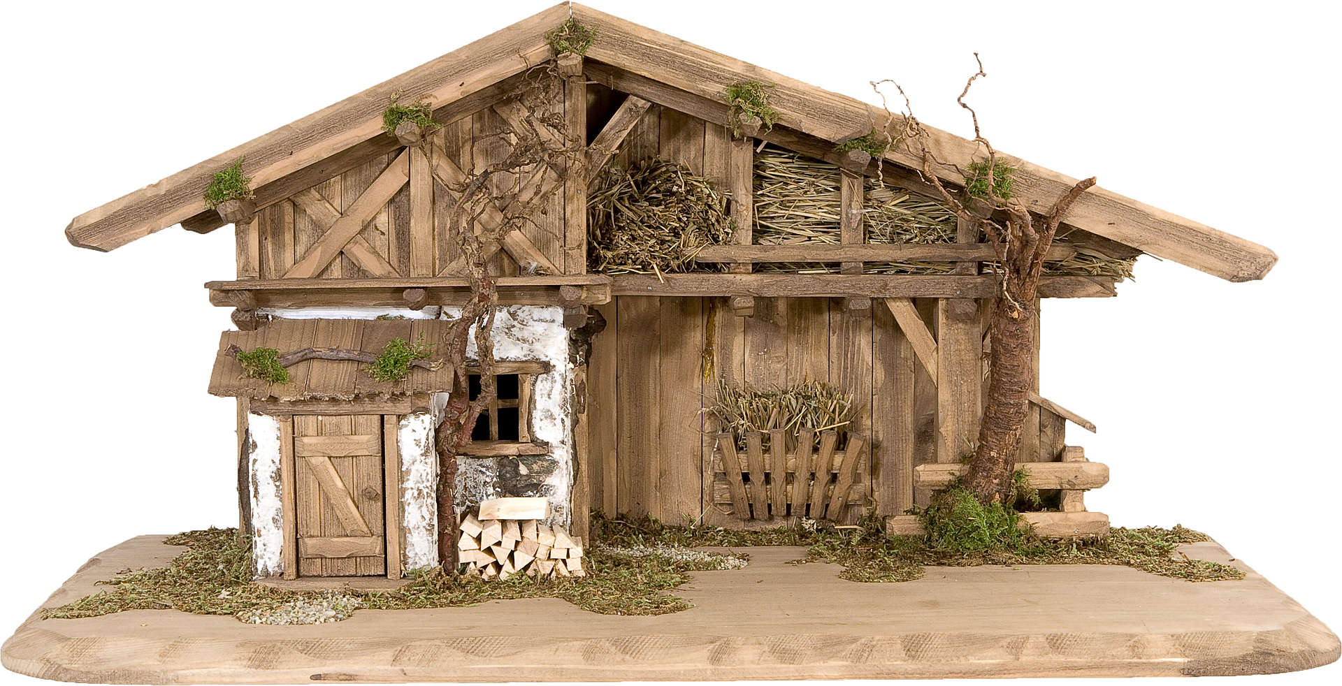 Krippenstall "Sasplat" aus Holz für Ihre Weihnachtskrippe