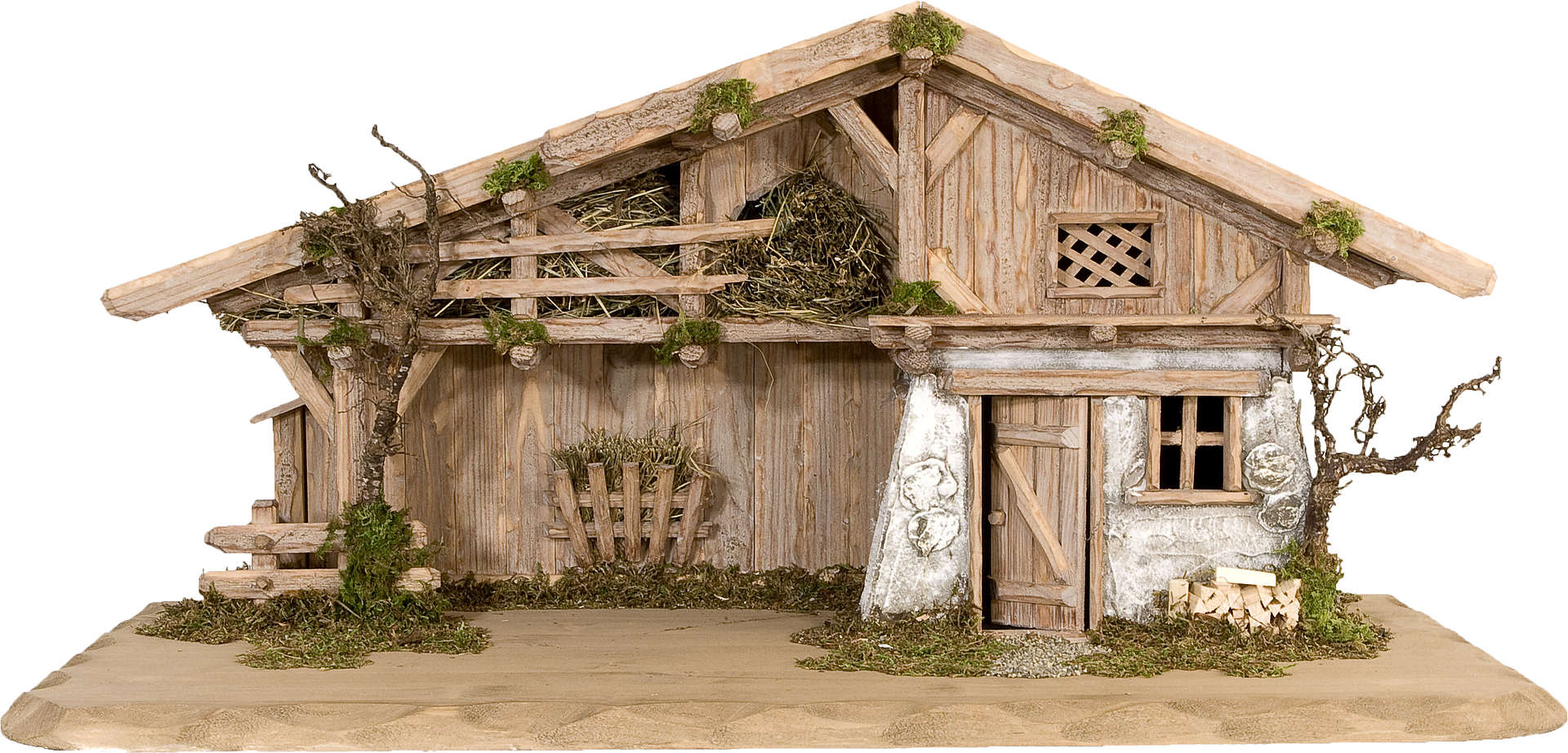 Krippenstall "Seceda" aus Holz für Ihre Weihnachtskrippe