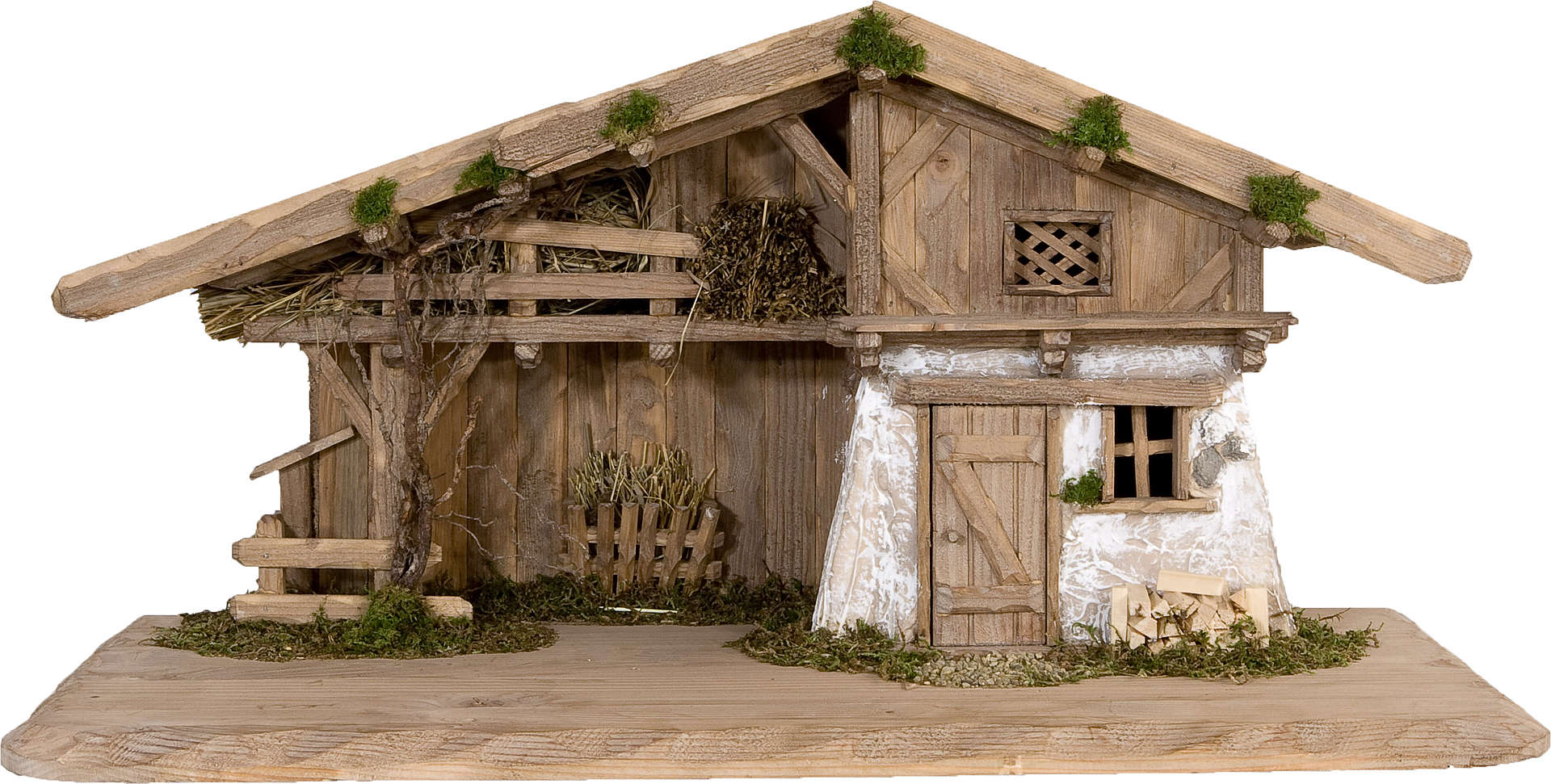 Krippenstall "Seceda" aus Holz für Ihre Weihnachtskrippe