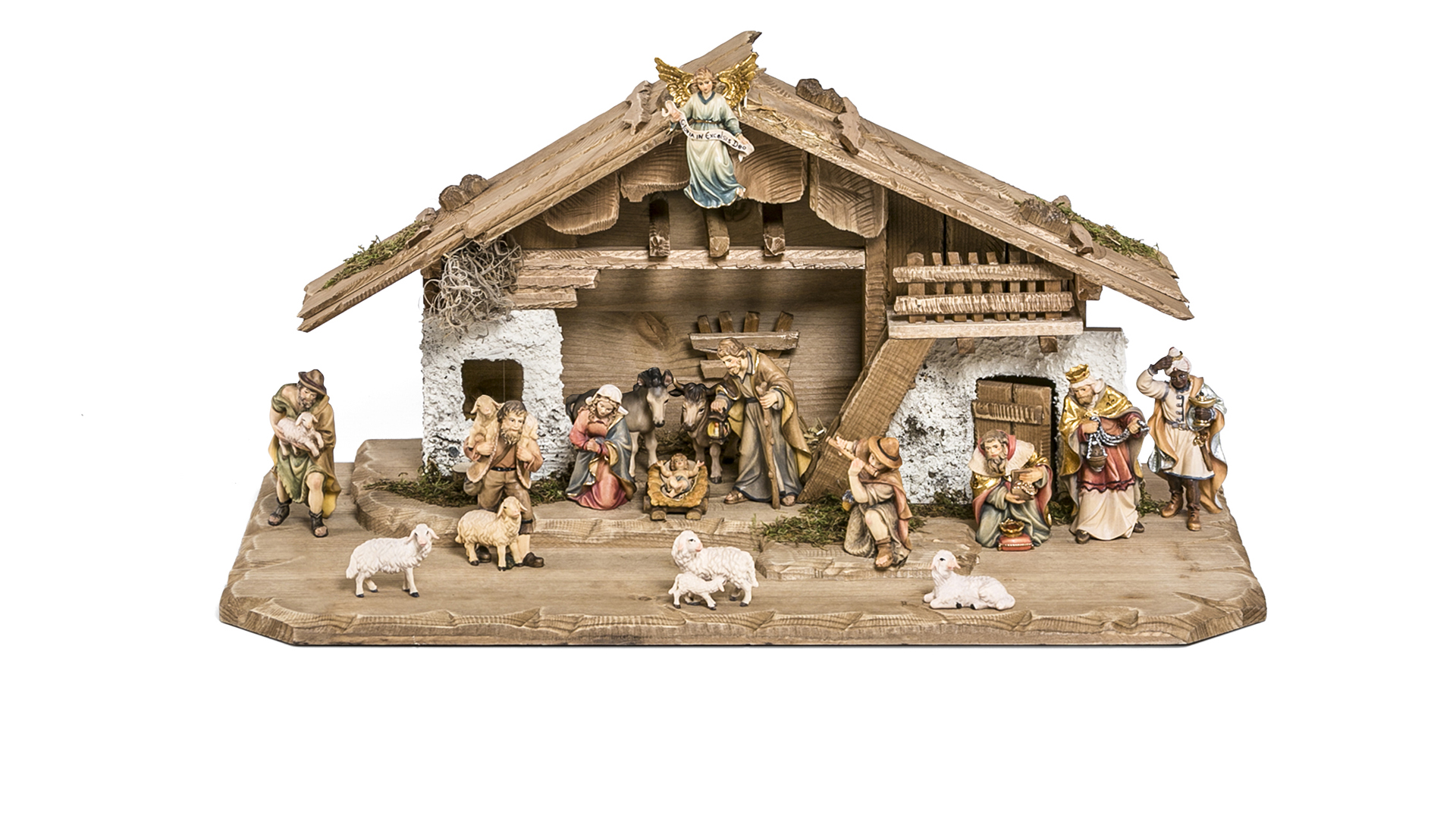 Set 15-teilig mit Krippenstall - Heimat-Krippe